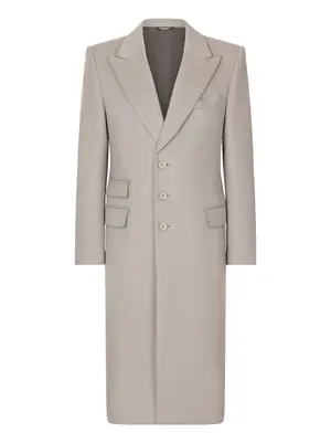 Dolce & Gabbana Single-breasted Cashmere Coat - Neutrals