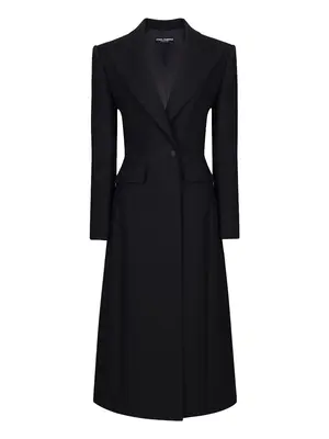 Dolce & Gabbana Double-breasted Long Coat - Black