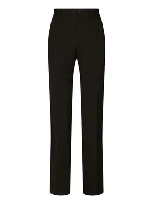 Dolce & Gabbana Pressed-crease Wool Trousers - Black