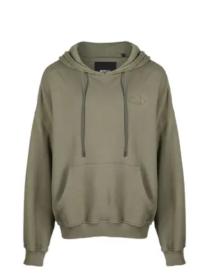 MOSTLY HEARD RARELY SEEN Logo-embroidered Panelled Hoodie - Green
