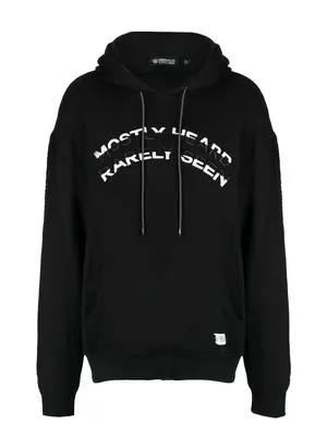 MOSTLY HEARD RARELY SEEN Logo-embossed Cotton Hoodie - Black