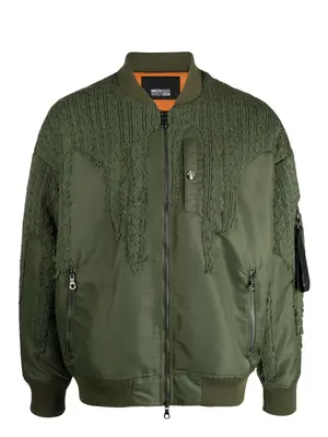 MOSTLY HEARD RARELY SEEN Drip Crochet-paneling Bomber Jacket - Green