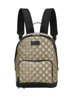 Gucci Gg Supreme Canvas Bee Backpack - Black