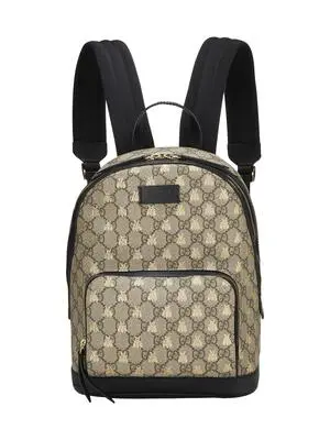 Gucci Gg Supreme Canvas Bee Backpack - Black
