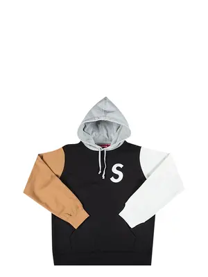 Supreme Logo Colorblocked Hooded Sweatshirt - Black