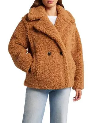 UGG Gertrude Teddy Faux Shearling Coat - Che