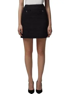 LK BENNETT Charlee Tweed Miniskirt - Black