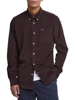 Barbour Ramsey Tailored Fit Corduroy Button-down Shirt - Dark Oak