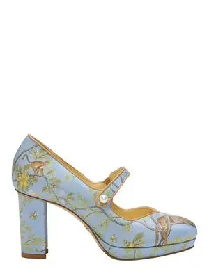 Sarah Flint Perfect Mary Jane Platform 85 Blue Tropics Jacquard