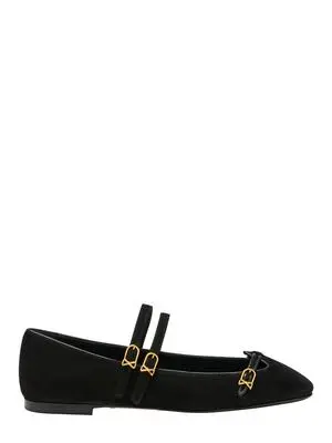 Sarah Flint Mary Gail Mary Jane Flat Black Suede