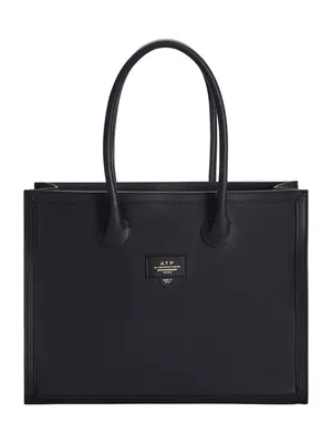 ATP ATELIER Montefalcione Leather Book Bag - Black