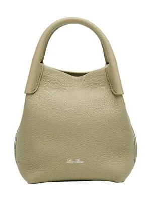 LORO PIANA Loro Piana Bale Micro Grain Leather Crossbody Bag