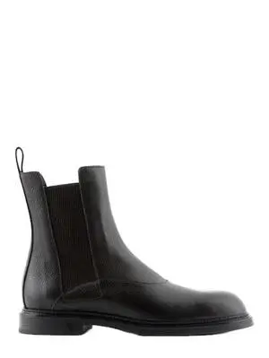 Emporio Armani Grained Leather Chelsea Boots - Natural