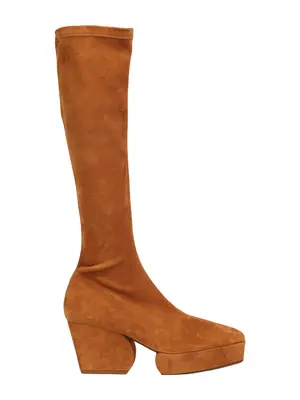 Zimmermann Suede Platform Knee Boots - Camel
