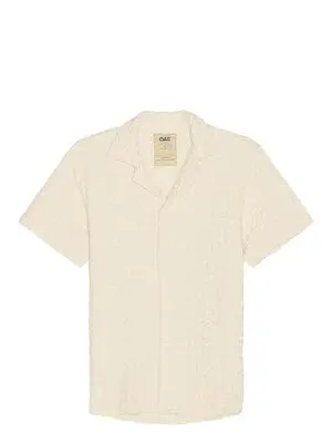 Oas Ecru Cuba Waffle Shirt In Cream - Off White