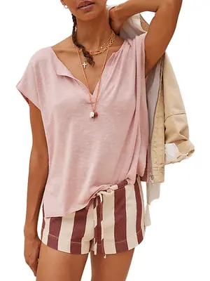 Free People Marina Del Sol Sweater Top Peach Whip