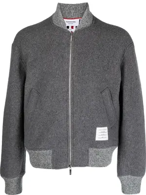 Thom Browne Fleece-wool Bomber Jacket - Grey