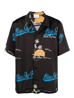 BLUE SKY INN Logo-print Short-sleeve Shirt - Black