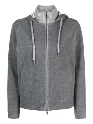 Peserico Mélange-effect Hooded Jacket - Grey