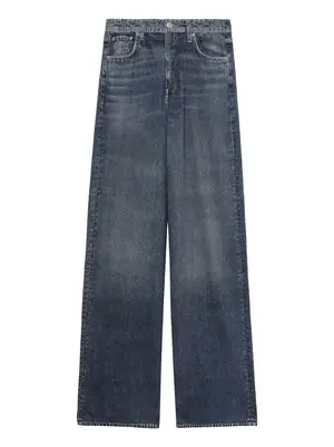 Rag & Bone Mid-rise Wide-leg Jeans - Blue