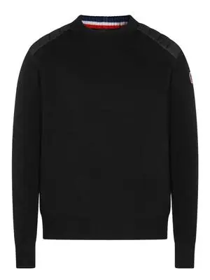 Moncler Mountain Logo-patch Wool Jumper - Black
