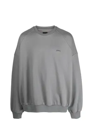 JUUN.J Logo-embroidered Cotton Sweatshirt - Grey