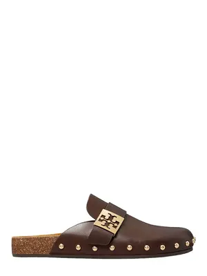 Tory Burch Mellow Suede Buckle Clogs Deep Mocha