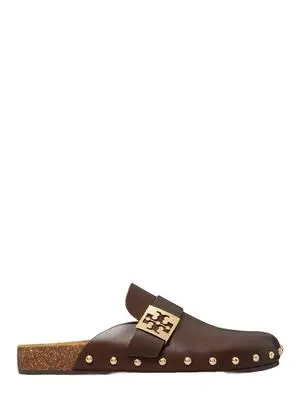 Tory Burch Mellow Suede Buckle Clogs - Deep Mocha