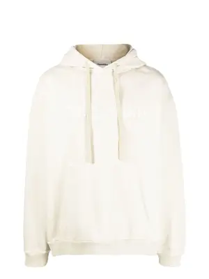 Nanushka Logo-embroidered Cotton Hoodie - Neutrals