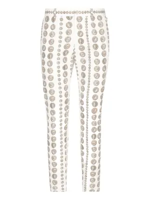Dolce & Gabbana Motif-print Tailored Trousers - White