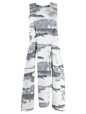 Henrik Vibskov Graphic Print Midi Dress - White