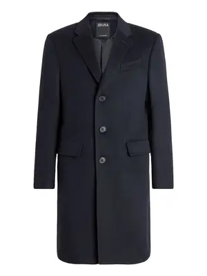 Zegna Oasi Single-breasted Cashmere Coat - Blue