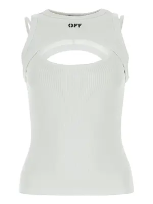 Off-White Logo-print Cut-out Tank Top - White