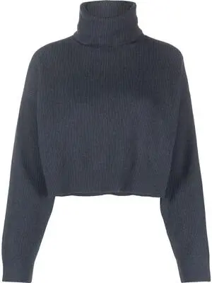 Brunello Cucinelli Roll-neck Ribbed Jumper - Blue