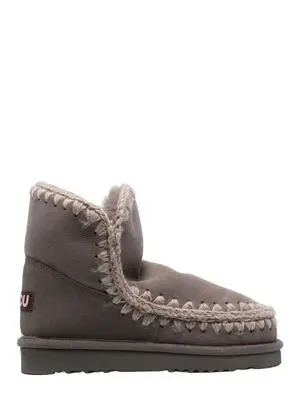 Mou Logo-patch Suede Ankle Boots - Grey