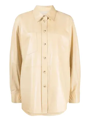 HELMUT LANG Helmut Lang Long-Sleeve Leather Shirt