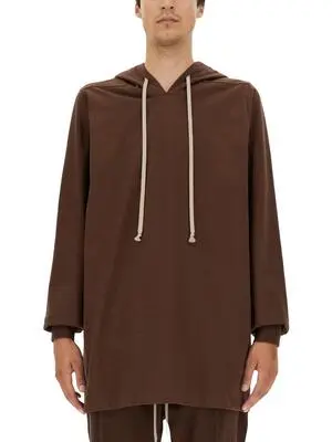 Rick Owens Hooded T-Shirt Brown