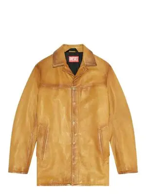 DIESEL® L-nico Leather Jacket - Neutrals