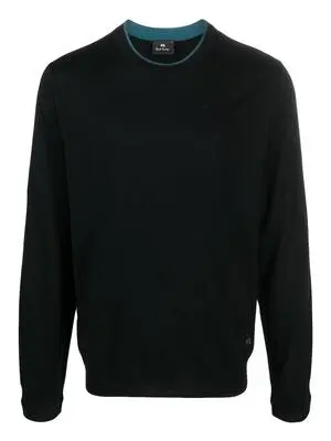 Paul Smith Logo-embroidered Merino Jumper - Black