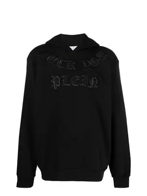 Philipp Plein Gothic Logo-embroidered Hoodie - Black