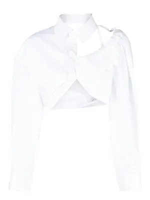 JACQUEMUS Jacquemus La Galliga Asymmetric Cropped Shirt