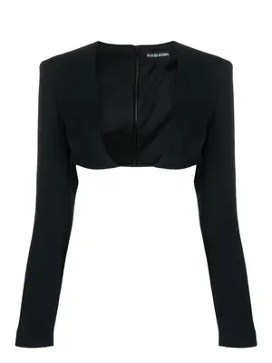 David Koma Plunging-neck Crop Top - Black