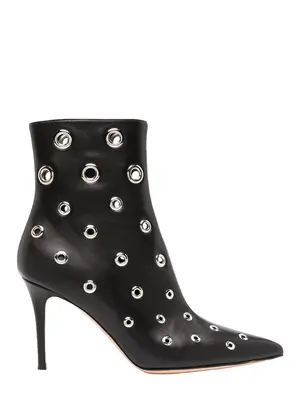 GIANVITO ROSSI 150mm Eyelet-embellished Ankle Boots - Black