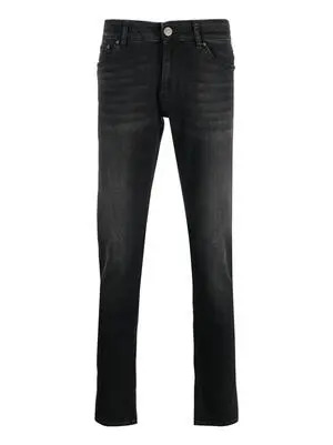 PT TORINO Washed Denim Slim-cut Jeans - Black