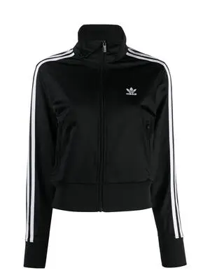 Adidas Trefoil-logo Cropped Zipped Sweatshirt - Black