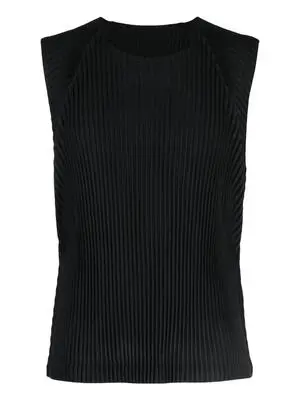 Issey Miyake Mc August Pleated Tank Top - Black