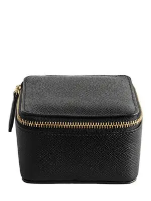 Smythson Panama Textured-leather Trinket Case - Black