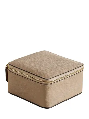 Smythson Smythson Panama Textured-leather Trinket Case Sand