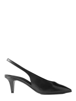 Loro Piana Rebecca Leather Slingback Pumps - Black