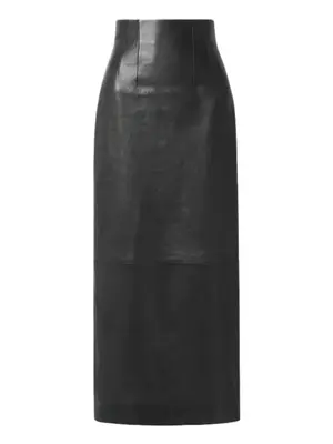 Khaite KHAITE Loxley Leather Maxi Skirt Black